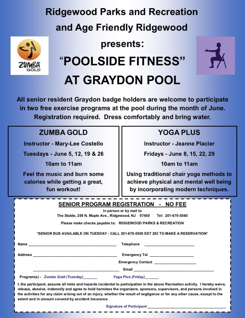 Poolside Zumba at Graydon Pool - Age Friendly Ridgewood
